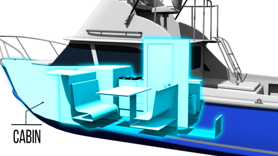 Cabin of a boat