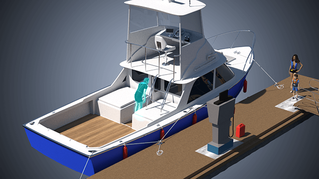 What is the proper way to fuel a boat?