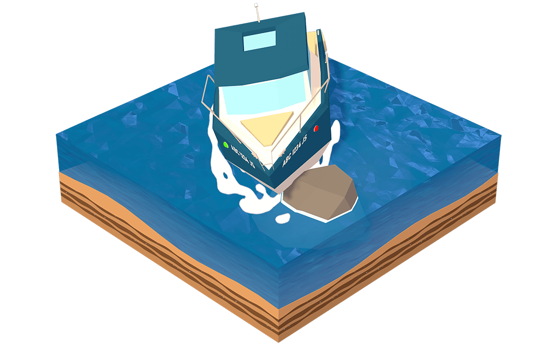 Steps when running aground