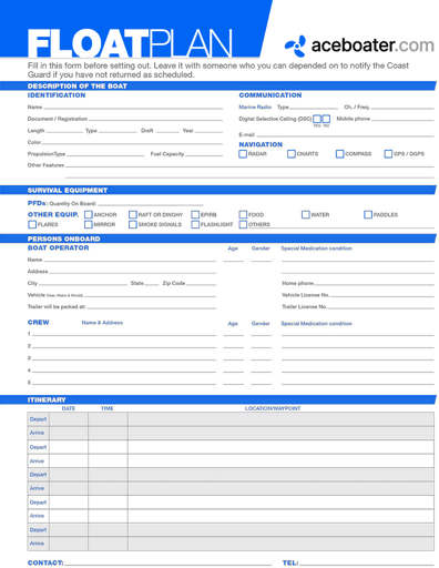 What is a float plan?
