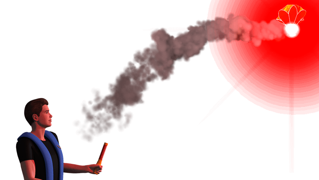 What are the types of visual distress signals?