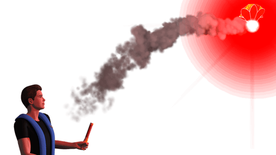 What are the types of visual distress signals?