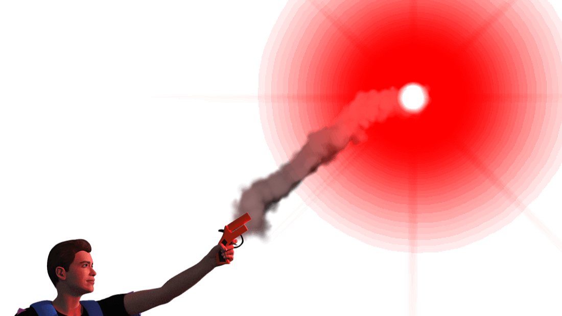 What are the types of visual distress signals?