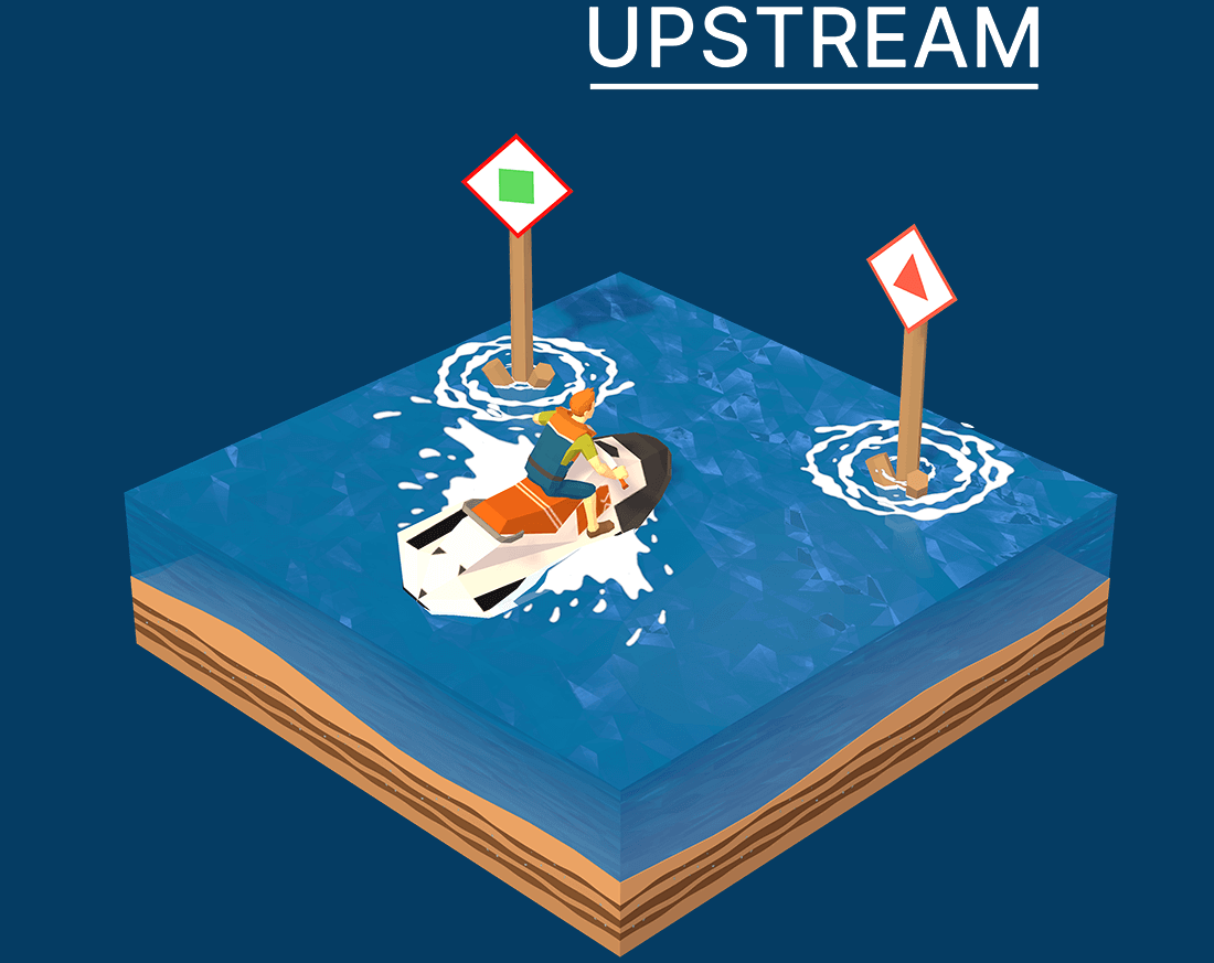 Junction day beacon - Port - Starboard - Shape